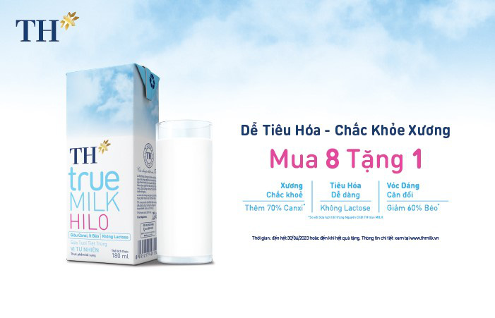 TH true MILK HILO - sữa tươi giàu canxi, ít béo khuyến mãi mua 8 tặng 1 ...