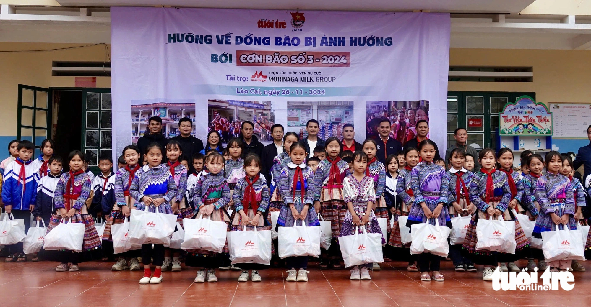 Gửi trao sữa cho học sinh vùng cao chịu ảnh hưởng do bão Yagi - Tuổi ...