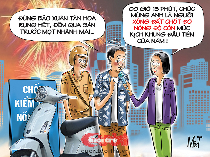 Thanh niên xông đất chốt đo nồng độ cồn - Tuổi Trẻ Online