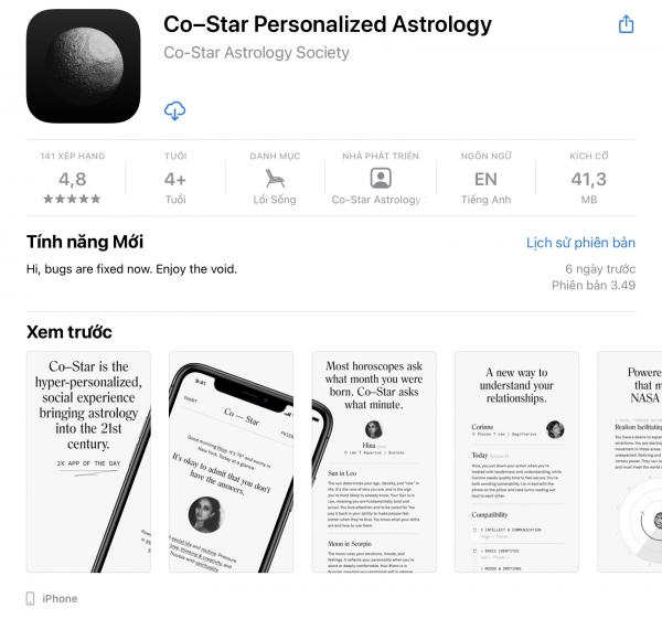 Co-Star: Ứng dụng chiêm tinh học "siêu" cá nhân hoá