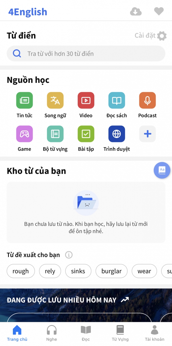 Vừa học vừa chơi game với ứng dụng học tiếng Anh 4English