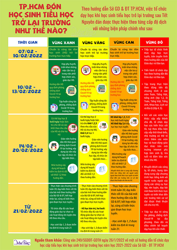 Infographic: TP.HCM đón học sinh tiểu học trở lại trường như thế nào?