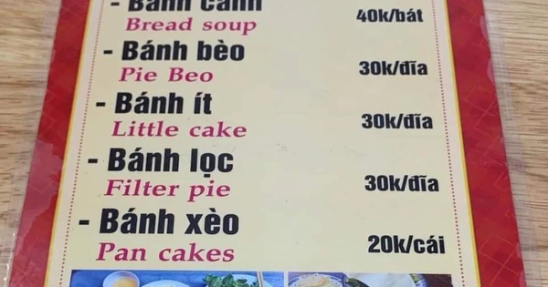 'Phát hoảng' với menu song ngữ được dịch bởi... chị Google! - Tuổi Trẻ ...