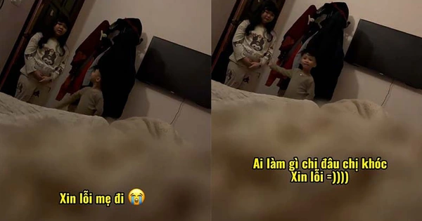 Em trai an ủi chị gái khi bị mẹ mắng